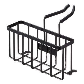 Yamazaki Tableware Yamazaki 5640 Tower H&auml;ngender Sp&uuml;lbecken-Organizer, schwarz, Stahl/Silikon, minimalistisch, 20.3 x 18.5 x 14 cm