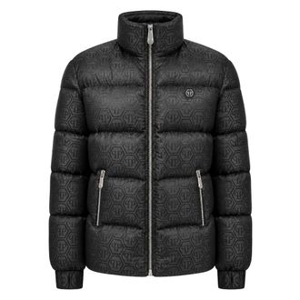 Philipp Plein Monogram Daunenjacke - - Jackets - Herren - Schwarzk - XL