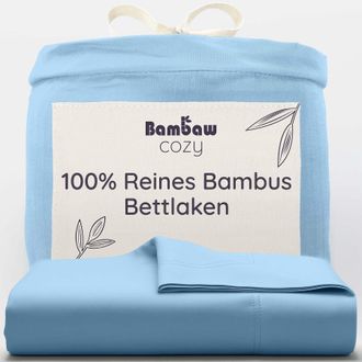 Bambaw Bambus Bettlaken ohne Gummizug 270x290 cm, nachhaltige Bambus Bettwäsche, atmungsaktive und kühlende Laken, hautfreundliche Anti Allergie Bettwäsche, 