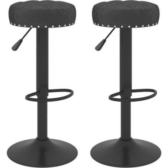 vidaXL Vidaxl - Tabourets de bar lot de 2 noir velours