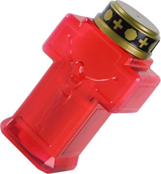 Luxshiny Religi&ouml;se Flammenlose Kerze Mit Jesus Kreuz Garten Und Kirchendekoration Elektronische Grablicht F&uuml;r Au&szlig;enbereich Geh&auml;use Batterien