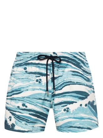 Maison Kitsun&eacute; x Vilebrequin Moorise Badeshorts - Blau