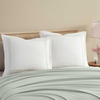 Laura Ashley Euro-Kissenbezug, Leichter Baumwoll-Kissenbezug mit zugeschnittenen Kanten, &Ouml;ko-Tex Zertifiziert (Mila Green, 66 x 66 cm)