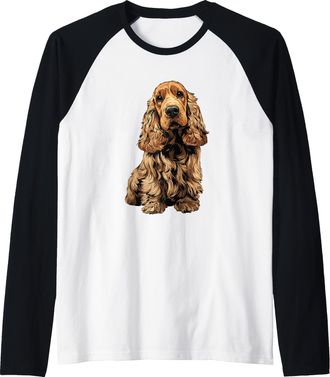 Whyitsme Design Abbildung eines roten CockerSpaniel-Hundes Raglan