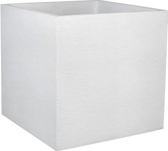 Eda plastique Bac a fleurs carre Graphit - 57 l - 49,5 x 49,5 x 49,5 cm - Blanc ceruse