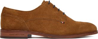 Tommy Hilfiger Halbschuhe Tommy Hilfiger Hilfiger Suede Dress Shoe FM0FM05776 Braun