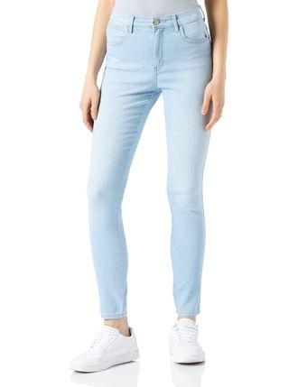 Wrangler Damenjeans, hohe Taille, schmale Passform, Hellblau (Soft Blue), 27W/32L