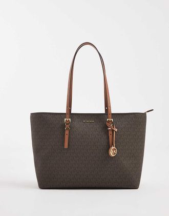 Michael Kors Quinn - Grand cabas &agrave; monogramme - Marron