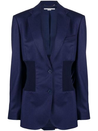 Stella McCartney blazer droit &agrave; bande en &eacute;lastique - Bleu