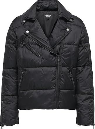Only Onlvanilla Puffer Veste de Motard OTW Courte-pointée, Noir, M Femme