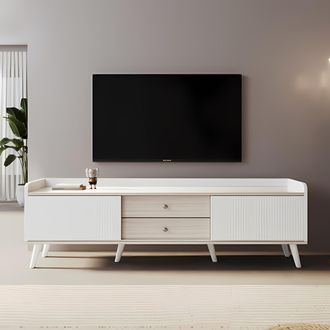 Generic TV Schrank mit Schubladen und Schiebet&uuml;ren, Medienm&ouml;bel mit Stauraumsystem, stabile Konstruktion mit erh&ouml;hter Kante, funktionales Lowboard f&uuml;r geordne