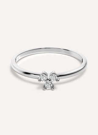 VEYNOU Veynou Ring Fleur Aus 14 Karat Wei&szlig;gold Und 0,08ct. Lab-Grown Diamanten silber