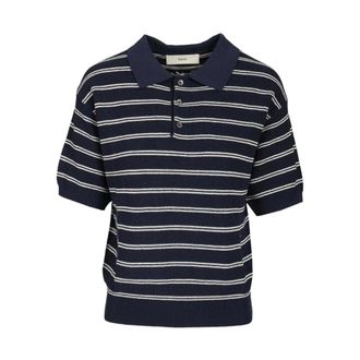Dunst Femme, Pulls, Bleu, Taille: 38 FR Polo en maille ray&eacute;e