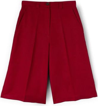 Motivi Femme, Shorts, Rouge, Taille: 44 FR Bermuda en m&eacute;lange de lin et lyocell