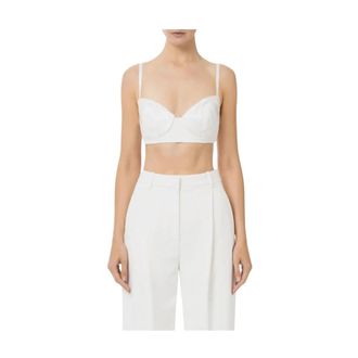 Elisabetta Franchi &Auml;rmelloses Top - - Tops - Damen - Wei&szlig; - L