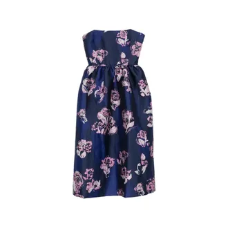 Stine Goya Robe midi tiss&eacute;e en jacquard 2269 - Femme - Robes - Bleu - Taille: 38 FR