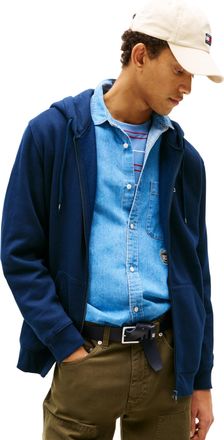 Tommy Jeans Herren TJM Reg Flag Zip Fleece Thru Dm0dm20743 Kapuzenpullover, Blau (Dark Night Navy), XL EU