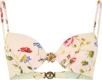 Roberto Cavalli Femme, Maillots de bain, Multicolore, Taille: 40 FR Miami Flowers Print Bikini Top