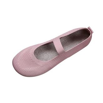 Generic Chaussures de ballet confortables et d&eacute;contract&eacute;es pour femme - Bout rond - Pliables - Respirantes - Couleur unie - Grande largeur - En tricot classiq