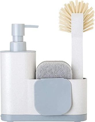 Vigar Zeroline Spülbecken Organizer mit Seifenspender 4 Stück 9921 Hellgrau Mittelgroß