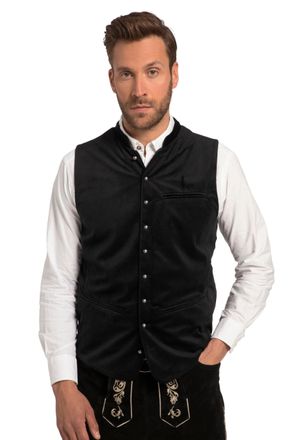 JP1880 Herren gro&szlig;e Gr&ouml;&szlig;en &Uuml;bergr&ouml;&szlig;en Menswear L-8XL Weste, Tracht, Samt, Stehkragen, Strickr&uuml;cken, bis Gr. 70 schwarz 66 820536130-66