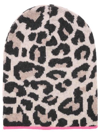 Zwillingsherz Slouch-Beanie-M&uuml;tze im Leo Design mit Kaschmir - Hochwertige Strickm&uuml;tze f&uuml;r Damen M&auml;dchen - Hat - Pailletten Stern - One Size - Sommer Herbst und Win