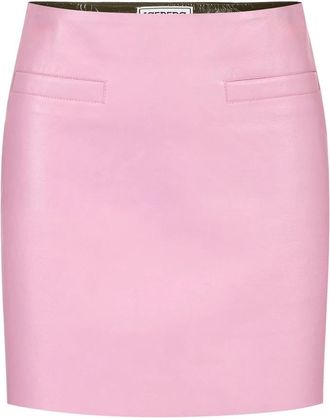 Iceberg Femme, Jupes, Rose, Taille: 36 FR Mini Jupe en Cuir Nappa Bicolore Coupe Mini