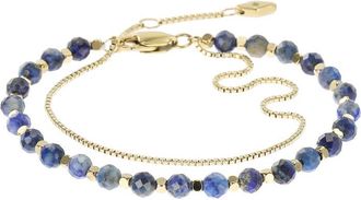 Fossil Damenarmband aus Edelstahl oder Messing mit Karabiner- oder Schieberverschluss, Hellblau