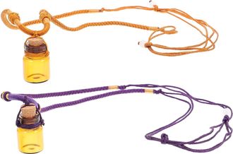 BESPORTBLE 2 Stück Halsketten mit Leeren 2ml Vintage Parfümflaschen Anhängern aus Glas Dekorative Aromatherapie Ölflaschen für Damen Braun und Violett Geeignet f
