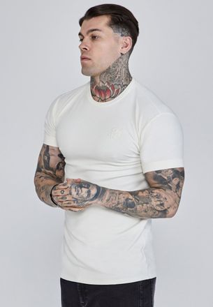 Siksilk Herren Ecru Rollkragen-T-Shirt XXL