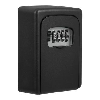 FOMIYES Schlüsseltresor mit Code Metall Wandmontage Schwarzer Schlüsselsafe für Außenbereich Diebstahlsicherer Ersatzschlüsselkasten für Haus Büro und Auto