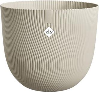 ELHO Sereh Rund 60 - Blumentopf f&uuml;r Innen und Au&szlig;en - 100% recyceltes Plastik - &Oslash; 59 x H 50.6 cm - Beige/Pilzbeige