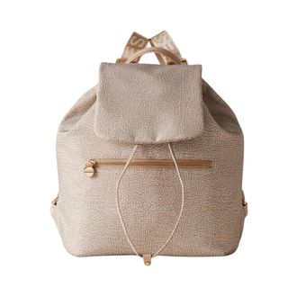 Borbonese Femme, Sacs, Beige, Taille: ONE Size Eco Line Zaino Medium