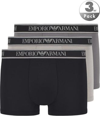 Emporio Armani Herren Trunks grau Baumwolle & Mix unifarben
