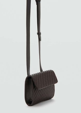 Mango Sac tress&eacute; &agrave; longue anse marron - Homme - Taille unique - MANGO MAN