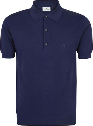 Etro Homme, Tops, Bleu, Taille: XL Knitted Polo S/S