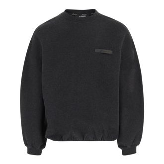 Jacquemus Homme, Sweatshirts et sweats &agrave; capuche, Gris, Taille: 2XL SweaT-shirt en coton Ruban