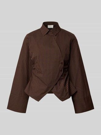 Neo Noir Bluse mit asymmetrischer Knopfleiste Modell Fenli
