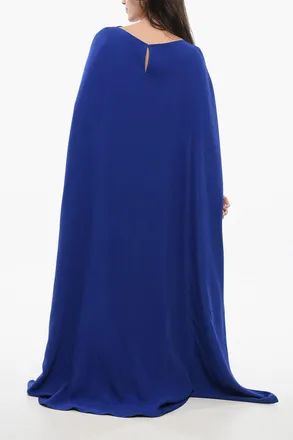 Valentino Seidenkleid mit U-Boot-Ausschnitt und Cape-Design Valentino
