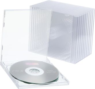 Lurrose 9 Stück Teiliges Transparente Acryl CD Boxen Doppelte DVD hüllen Kratzfest Leichte Aufbewahrungskoffer für Reise Auto und Zuhause mit Praktischem Schu