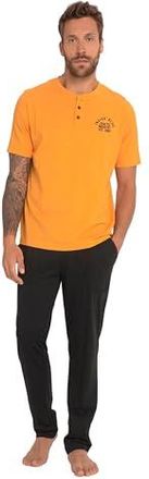 JP1880 Hommes Pyjama Deux pi&egrave;ces, Collection Homewear. Pantalon et T-Shirt Henley avec imprim&eacute;. Label Oeko-TEX. Mangue 4XL 820866667-4XL