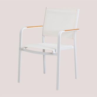 Sklum Sklum - 4er-Pack stapelbare Gartenst&uuml;hle aus Aluminium von Archer Gardenia Wei&szlig;