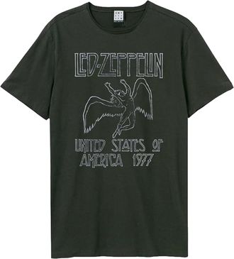 Amplified Herren Led Zeppelin-Tour 77 T-Shirt, Grau (Charcoal Cc), XXL