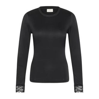 Kaffe Langarmshirt - - Tops - Damen - Schwarzk - XL