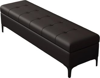 Generic Sitzbank mit Stauraum Echtlederpolsterung Massivholzrahmen Schuhbank mit Sitzfl&auml;che Aufbewahrungsfach mit Klappe Bis 150 Kg Belastbar f&uuml;r Wohnzimmer, 