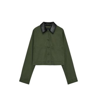 Anine Bing Yuma Contrast-collar Cropped Jacket