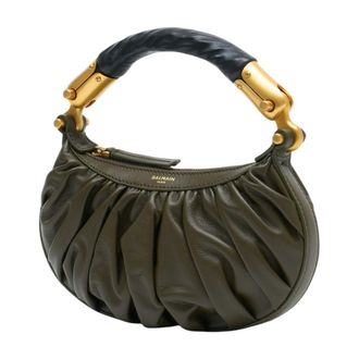 Balmain Womens Mini Bag Green Calfskin