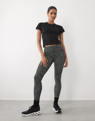 Sweaty Betty Power 7/8 Workout-Leggings mit schwarzem Micro-Dot-Print