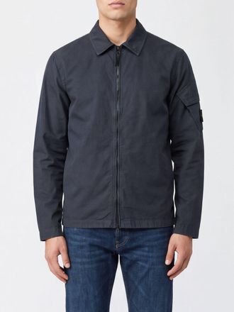 Stone Island Surchemise en coton avec fermeture zipp&eacute;e et logo Compass