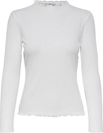 Only Onlemma L/S High Neck Top Noos JRS Haut, Egret, XS Femmes